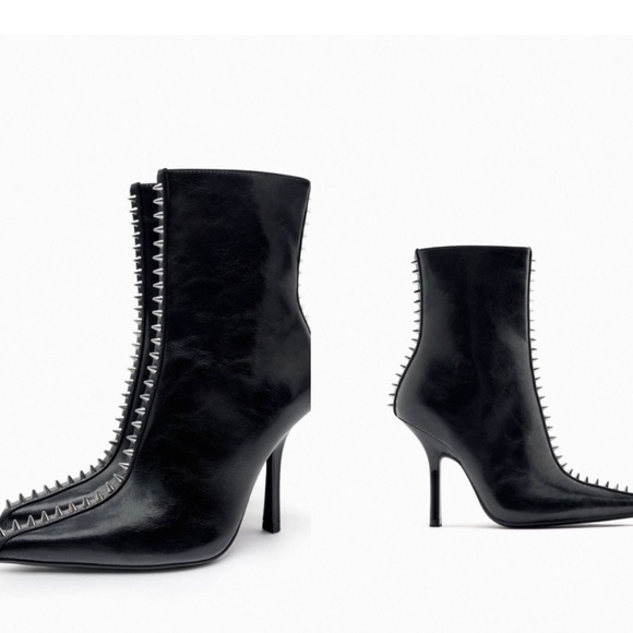 Zara | Shoes | Zara Studded High Heel Ankle Boots 32290 | Poshmark